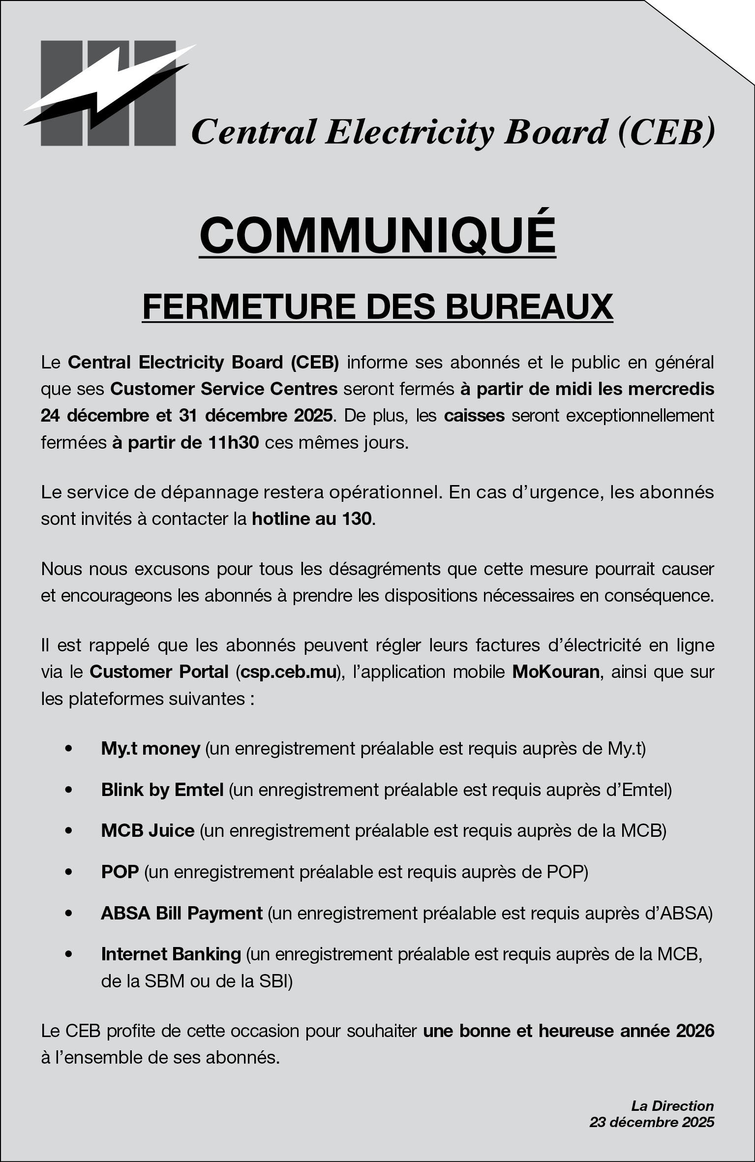 CEB: NEWS